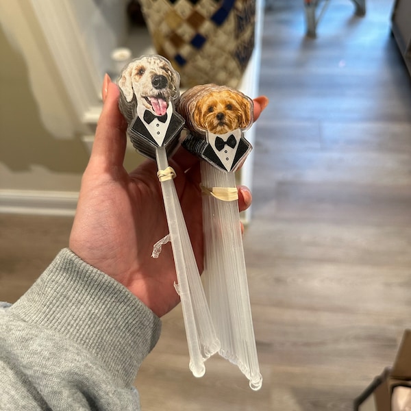 Printed Signature Dog Pet Stir Stick, I Do Too & Dog of Honor, Tuxedo ...