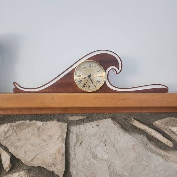 Ocean Wave Clock • Beach Clock • Wood Wall Clock • Hanging Wall Clock ...