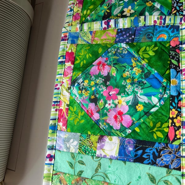 Hummingbird Quilted Table Topper: Handmade Patchwork Centerpiece (20x20 ...