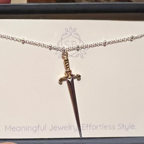 Dagger Necklace Edgy Jewelry Layering Necklace Goth Style Knife Charm ...