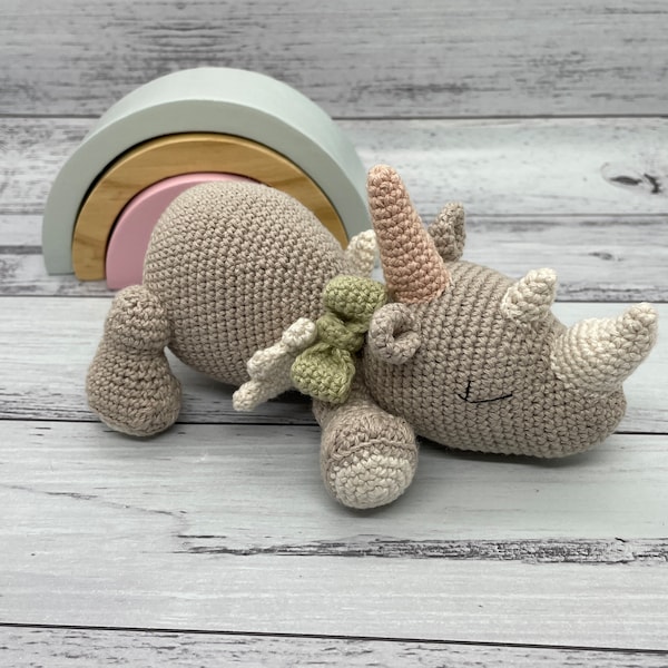 Crochet Pattern Raji the Rhinocorn | Amigurumi Rhinocorn, Musical Pull ...