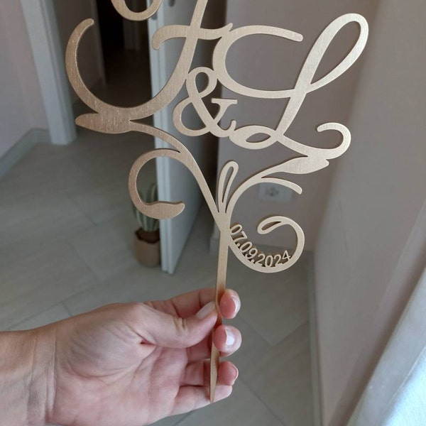 L Cake Topper, Wedding Cake Topper, Cake Toppers for Wedding, Rustic ...