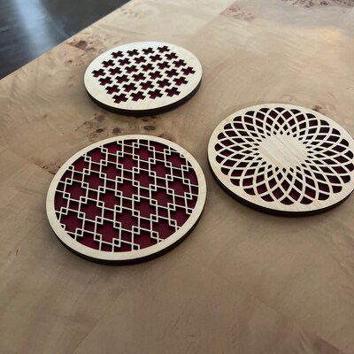 5-piece Unique Geometric Wood Coasters for Home Decor - Etsy