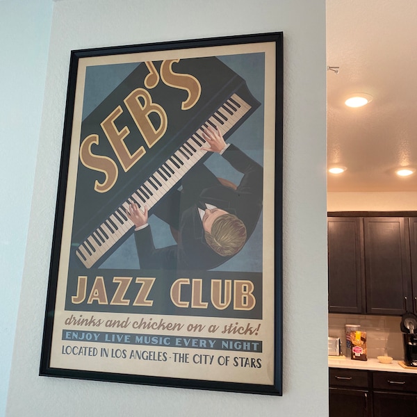Seb's Jazz Club Retro Vintage Ad Poster | Inspired by La La Land & Los ...