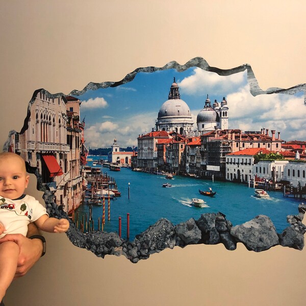 Venice Wall Decal Italy City 3D Smashed Wall Art Sticker Kids Room ...