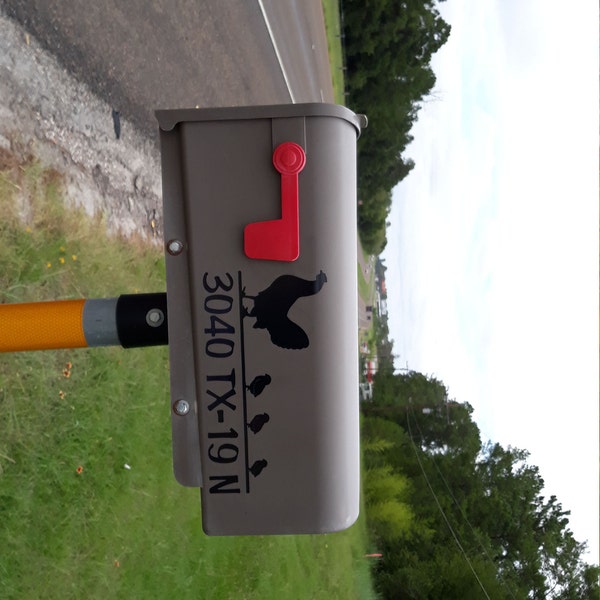 Mailbox Address With Chicken and Chicks Decal - Chickens - Mailbox ...