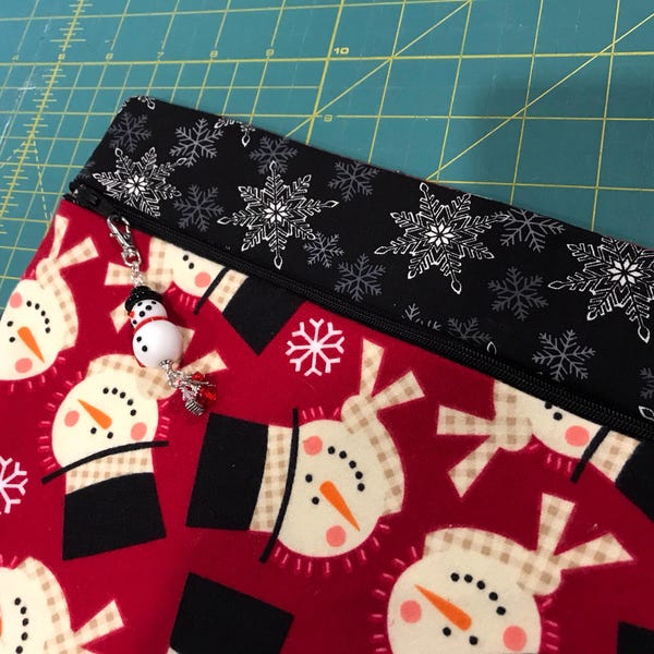Snowman Zipper Pull, Snow, Holiday Charm, Christmas Purse Decor, Bag ...