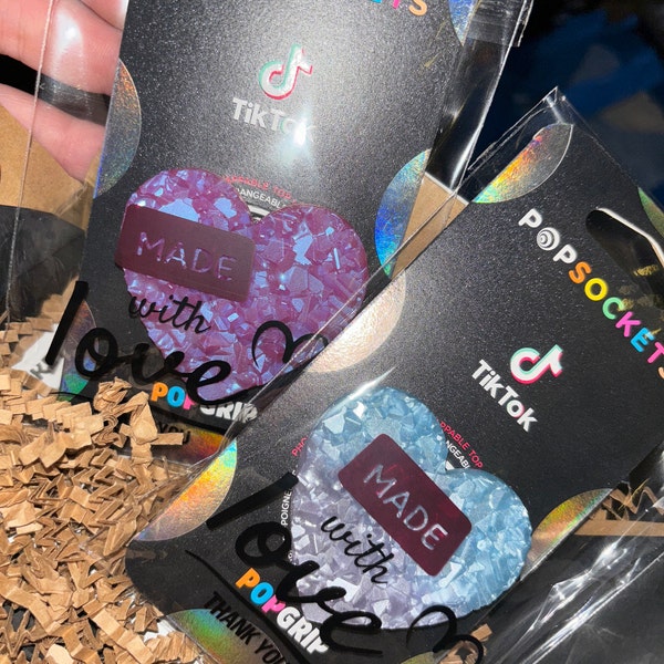 Heart Druzy Popsocket™, Heart Popgrip™, Rainbow Heart Popsocket, Black ...