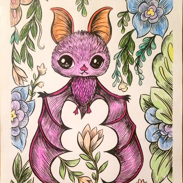 Vampire Bat Coloring Page Instant Download - Etsy