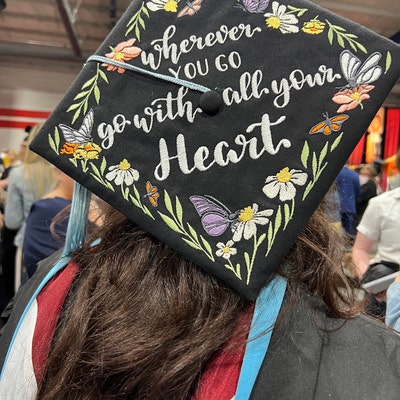 Embroidered Tulip Graduation Cap Topper Graduation Cap - Etsy