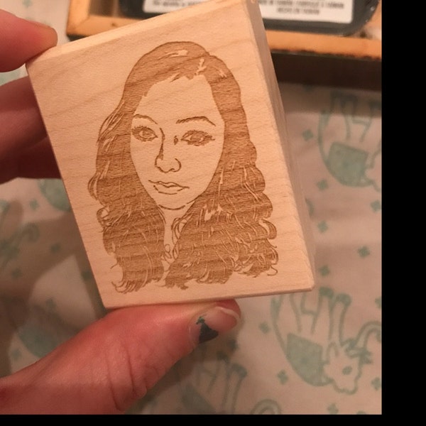 Custom Portrait Stamp Couples Rubber Stamp Custom Face Stamp Engagement T Wedding T 
