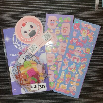 Cute Stickers, Clear Kawaii Stickers, Bunnies & Bears, Outline Stickers ...