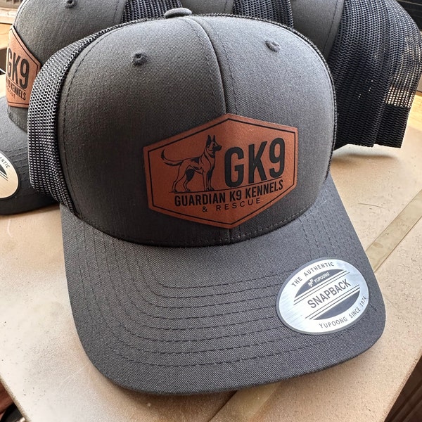 Custom Leather Patch Hats, Logo Hats, Laser Engraved Leather Patch ...