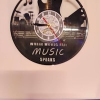 Vinyl Record Wall Clock 12 LP With Record Player Tonearm Style Clock ...