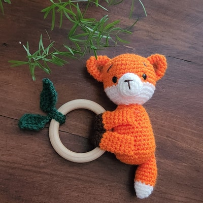CROCHET PATTERN Rattle Fox, Crochet Baby Rattle Pattern, Fox Teether ...