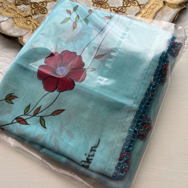 SILK Needle Lace Oya With Vintage Flower Turkish Oya Scarf Traditional ...