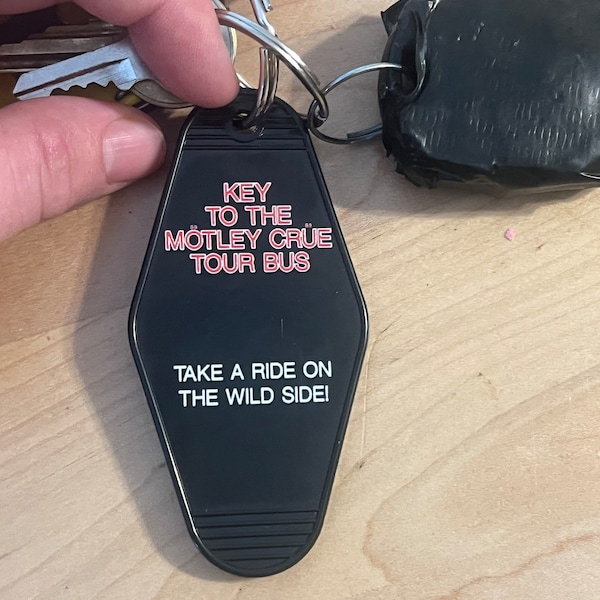 New "key to the Motley Crue Tour Bus" KEY TAG Heavy Metal Nikki Sixx Dr ...