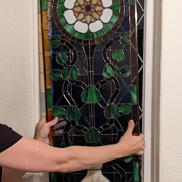20-01 Custom, Victorian Inspired Stained Glass Transom Window ...