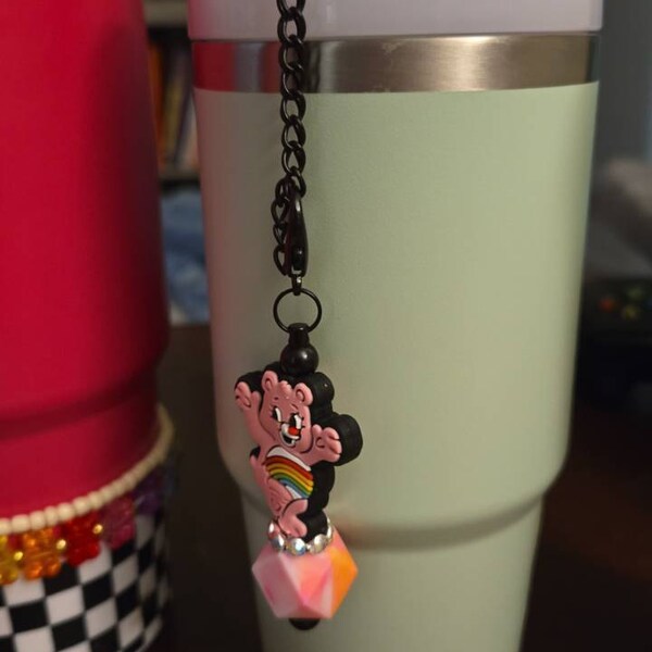 Straw Charm | Silicone Bead Charm | Teacher Gift | Gifts| Beaded Charm ...