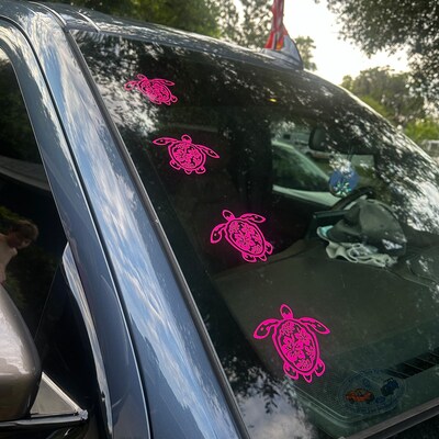 Turtle Hibiscus Flower Decal, Available in Many Sizes and Colors ...