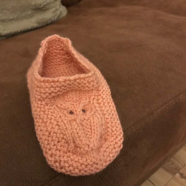 Knitting Pattern - Knitted Cable Owl Slipper Pattern - Knitting Pattern ...