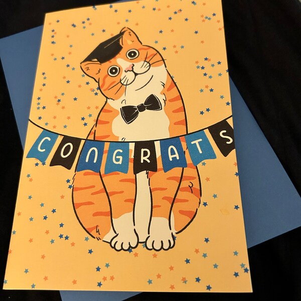 Orange Cat Graduation Card, Funny Cat Lover Graduation Card, High ...