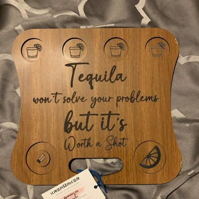 Wooden Tequila Drink Flights Board and Pirate Shot Glasses Tequila Shot ...