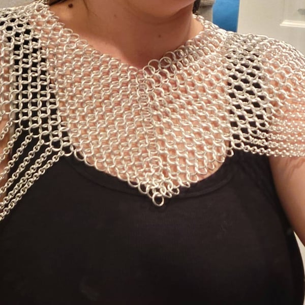 Chainmail Collar With Small Shoulder Chain Layers Metal Aluminium ...