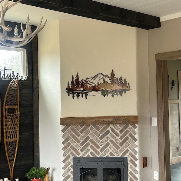 Copper Plated Mountain Reflections Metal Wall Art - Etsy