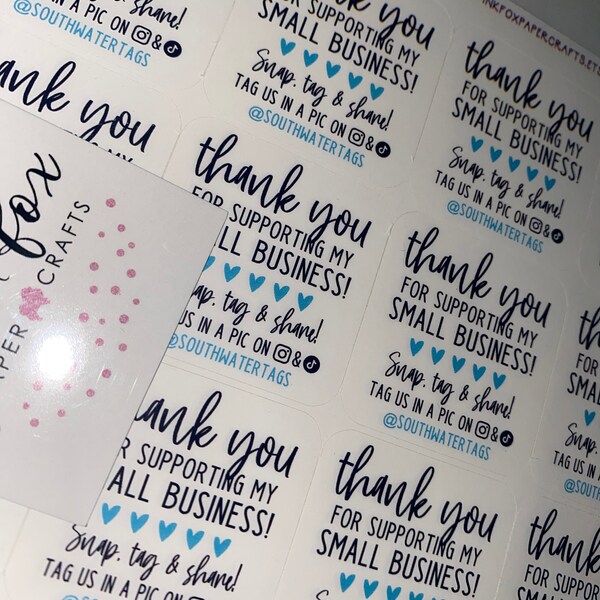 Thank You for Supporting My Small Business Stickers, Snap Tag Share ...