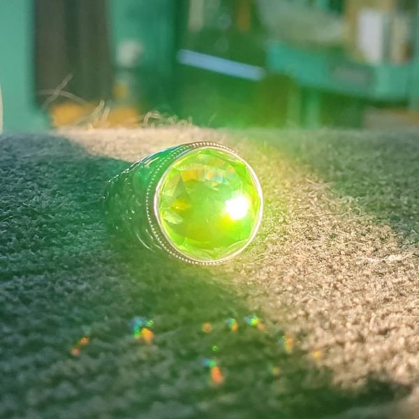 Uranium Glass Pendant in New Sterling Silver Setting With a Vintage 14 ...
