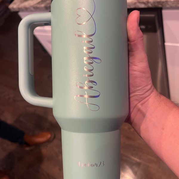 Custom Laser Engraved Stanley Quencher H2.0 Tumbler 40oz Gifts for Moms ...