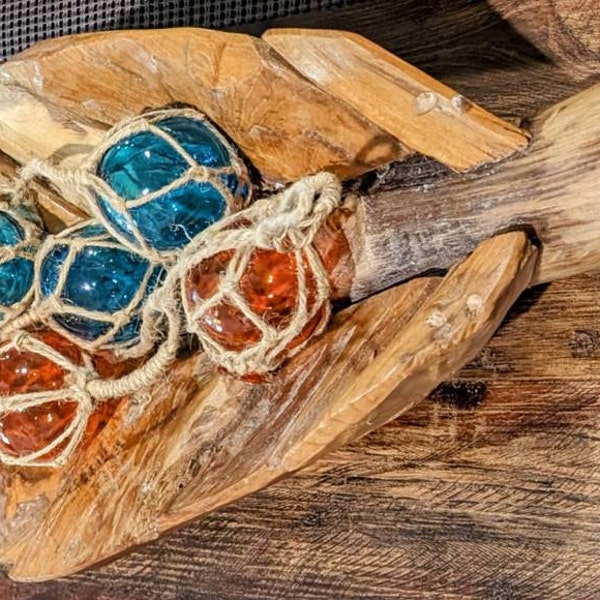 2" Glass Fishing Floats on Jute Rope - Custom You Pick Colors - Fish ...