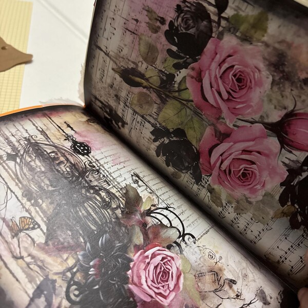 Gothic Victorian Junk Journal Pages, Vintage Woman Scrapbook Page, Dark ...
