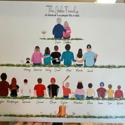 PERSONALIZED FAMILY TREE Wall Art Big Family Portrait, Custom Family ...