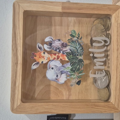 Personalised Baby Baptism Gift Custom Name Money Box, Baby Girl or Baby ...