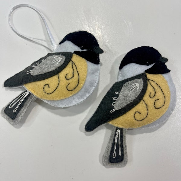 Chickadee Sewing Pattern PDF - Backyard Bird Stuffed Ornament - Felt ...