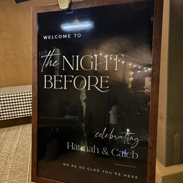 The Night Before Welcome Sign Template Black Editable Rehearsal Dinner ...