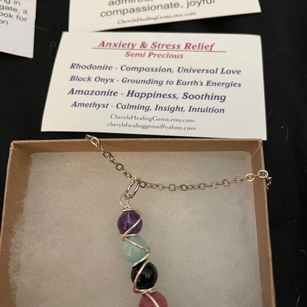 Energy Chakra Pendant Copper Wire Wrap Semi Precious, Balance ...