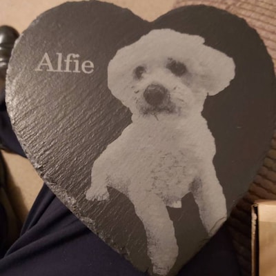 Photo Slate Heart Personalised Photo Engraved Slate - Etsy UK