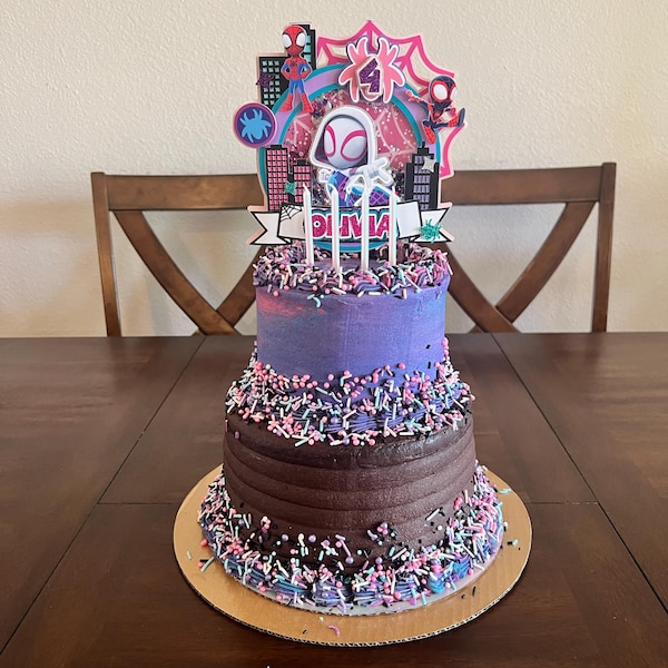 Ghost Spider Cake Topper, Spider Gwen Cake Topper, Amazing Spidey and ...
