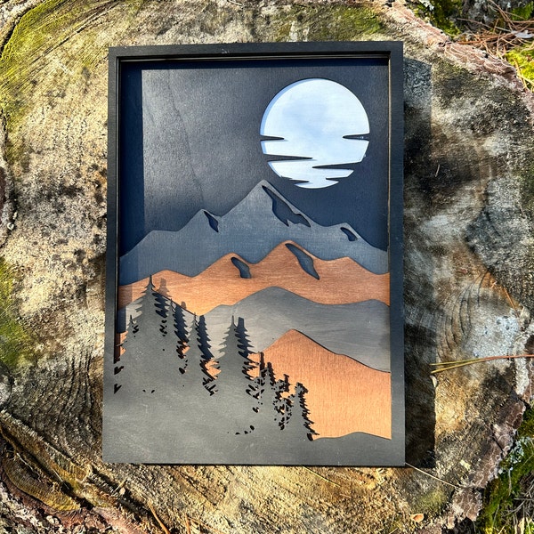 Laser Cut Files, DXF, SVG, Multi-layer Files, Layered Landscape ...