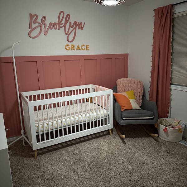 Wooden Name Sign, Wooden Above a Crib Sign, Nursery Name Sign, Baby ...