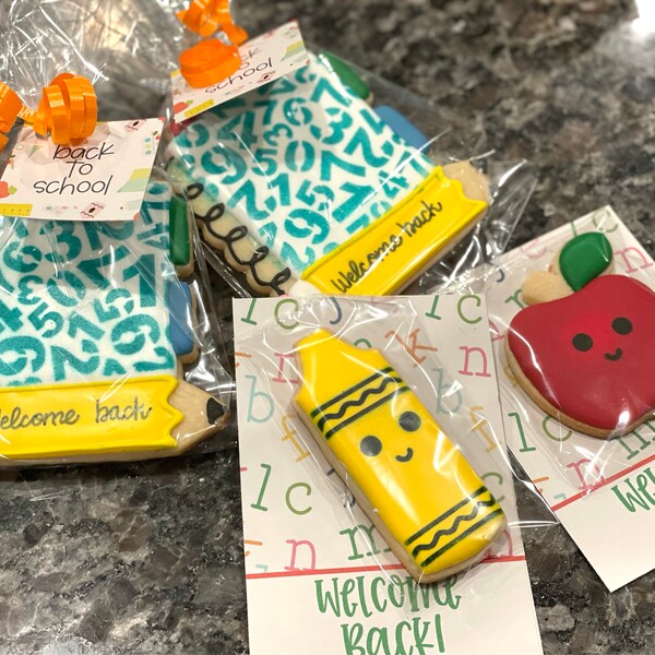 Printable Back to School Cookie Card Welcome Back Multi-colored ...