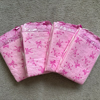 Pink Cloth Diapers 4000ml, Adult NAPPY Incontinence, Reusable, 3 Sizes ...