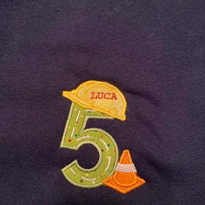 Construction Birthday Numbers. 4x4 5x7 Digital Applique Embroidery ...