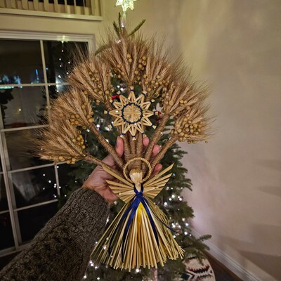 Tree Topper for Christmas.straw Stars.scandinavian Ornament.festive ...