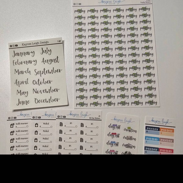 Monthly Add on Stickers for A5, 7x9, and 8.5x11 Planners Erin Condren ...