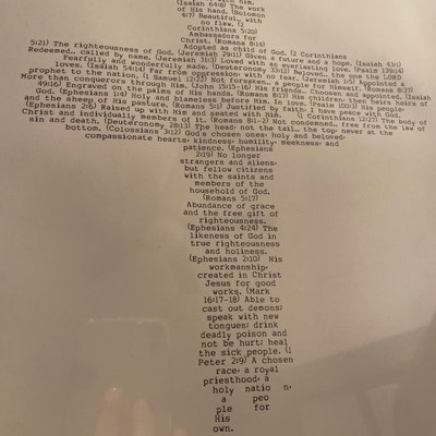 Baptism Gift, Personalized Print, Cross 70 Bible Verses on Identity ...