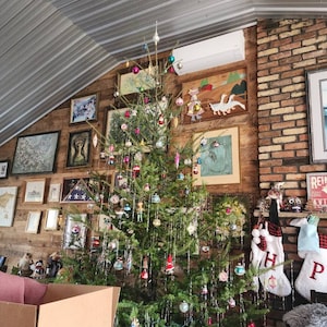 ONE Authentic Real LEAD Silver Christmas Tree TINSEL Antique Vintage 18 ...